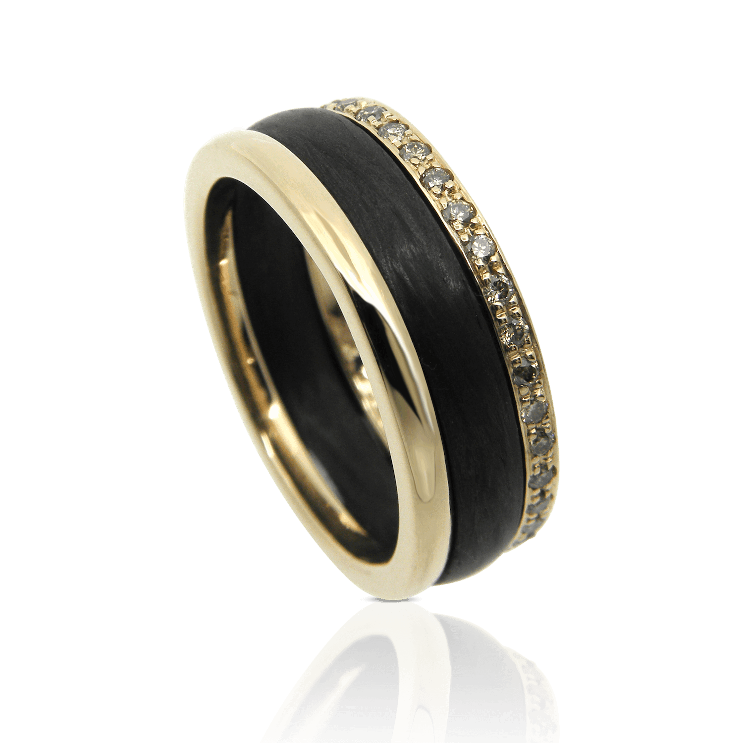 Alliance aus Gelbgold in klassischem Design mit weissen Diamanten